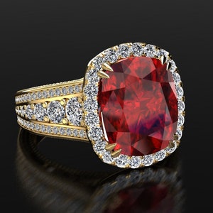 7 Carat Ruby Engagement Ring Unique Ruby Engagement Rings in 14k or 18k ...