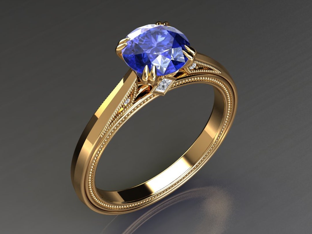 Tanzanite Solitaire Engagement Rings Natural Tanzanite Unique ...