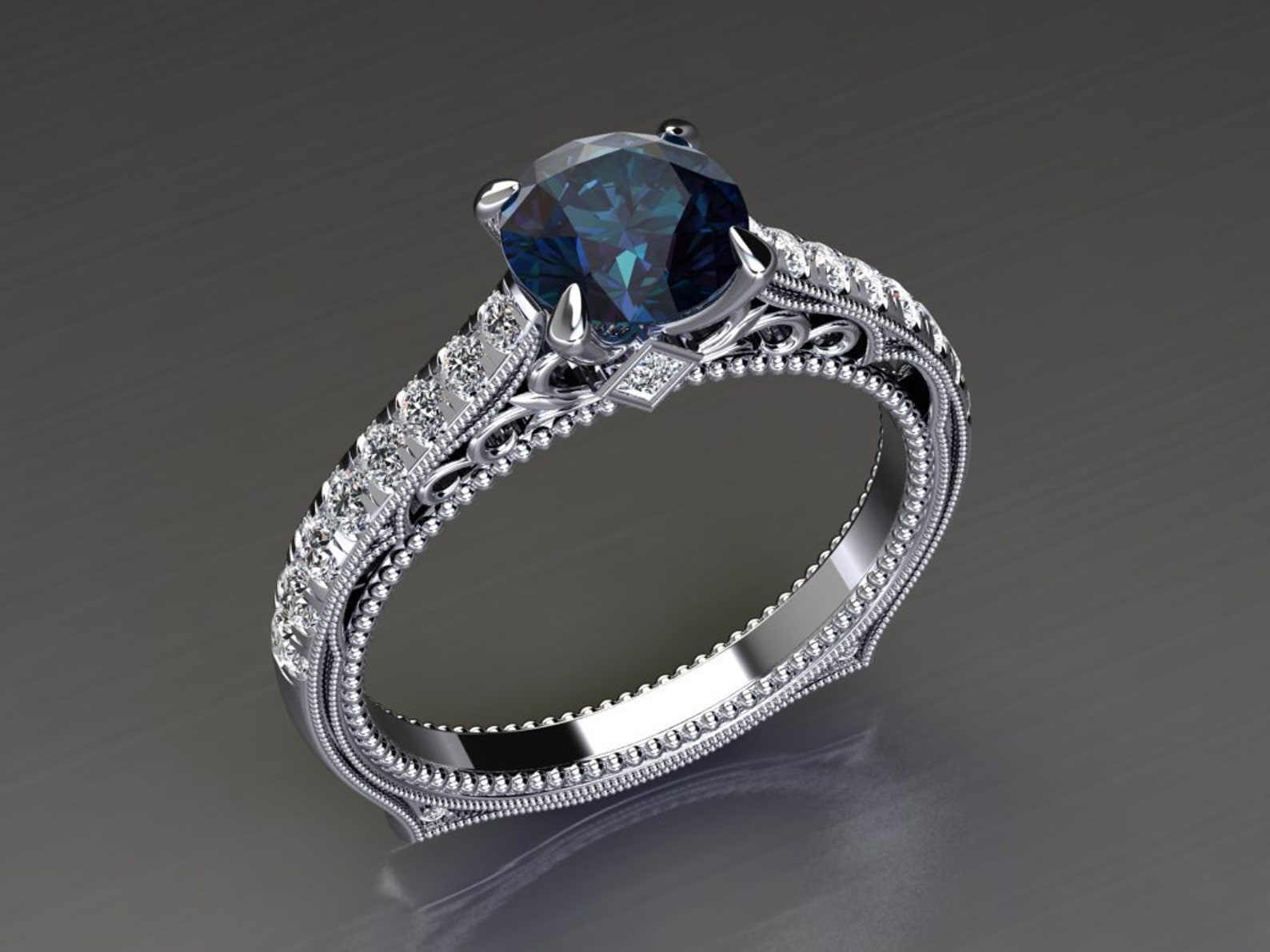 Unique Alexandrite Engagement Ring Alexandrite Engagement Ring - Etsy