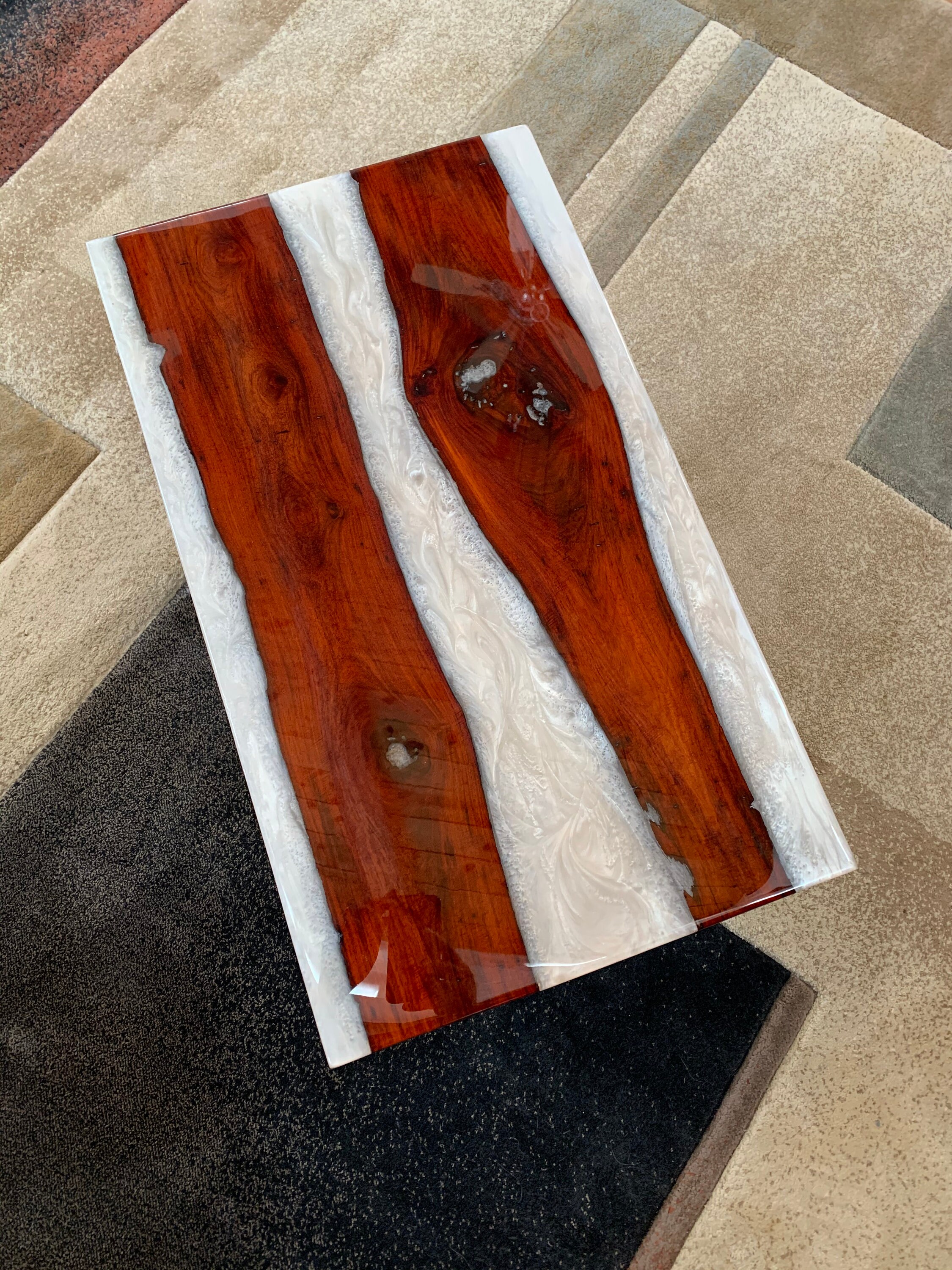 Epoxy Resin End Table - Live Edge - Etsy