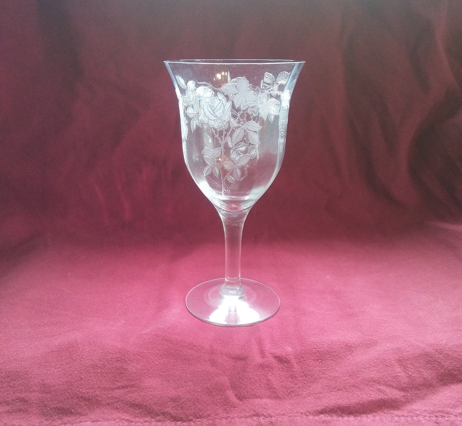 Tiffin Franciscan 8 Ounce Crystal Water Glass Roses 14180 - Etsy