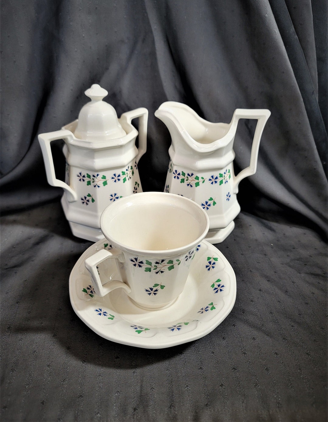 15 Piece Coffee or Tea Set Simpsons Ltd England Periwinkle Vintage 1970 ...