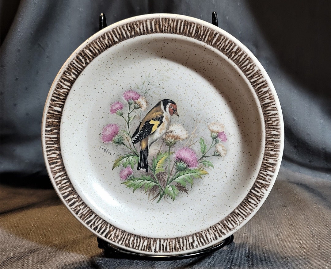 Purbeck Pottery Decorative Plate Goldfinch Bournemouth England Vintage ...
