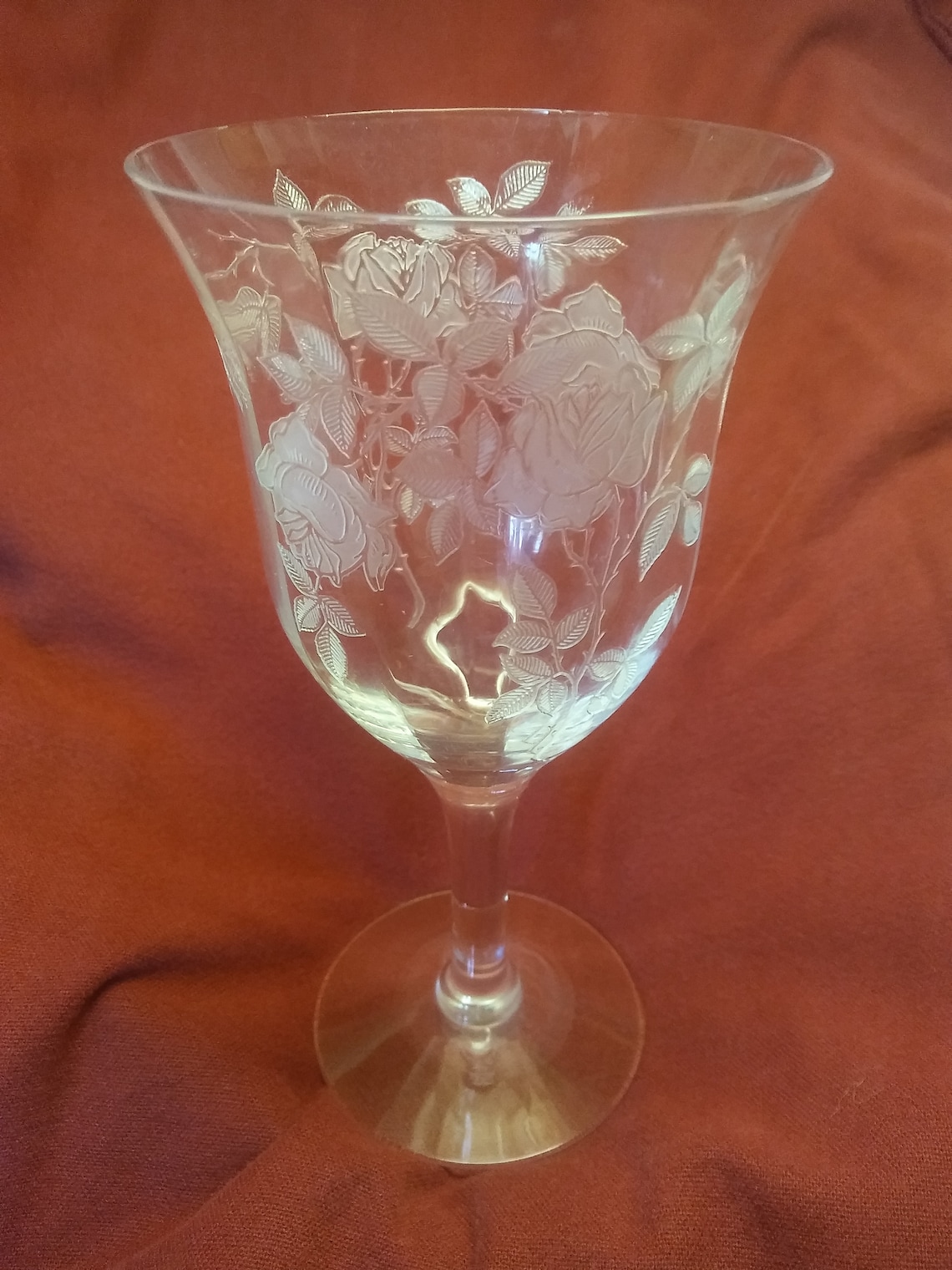 Tiffin Franciscan 8 Ounce Crystal Water Glass Roses 14180 - Etsy