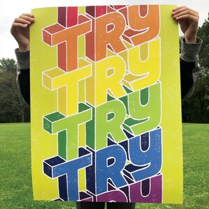 TRY TRY TRY 18x24 Poster - Etsy