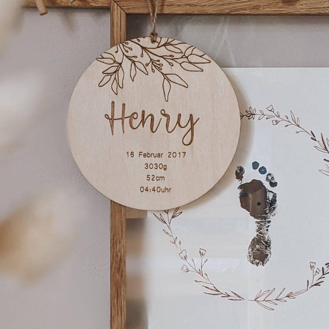 Personalized Wooden Name Tag / Christening Gift for Godchild / Birth ...