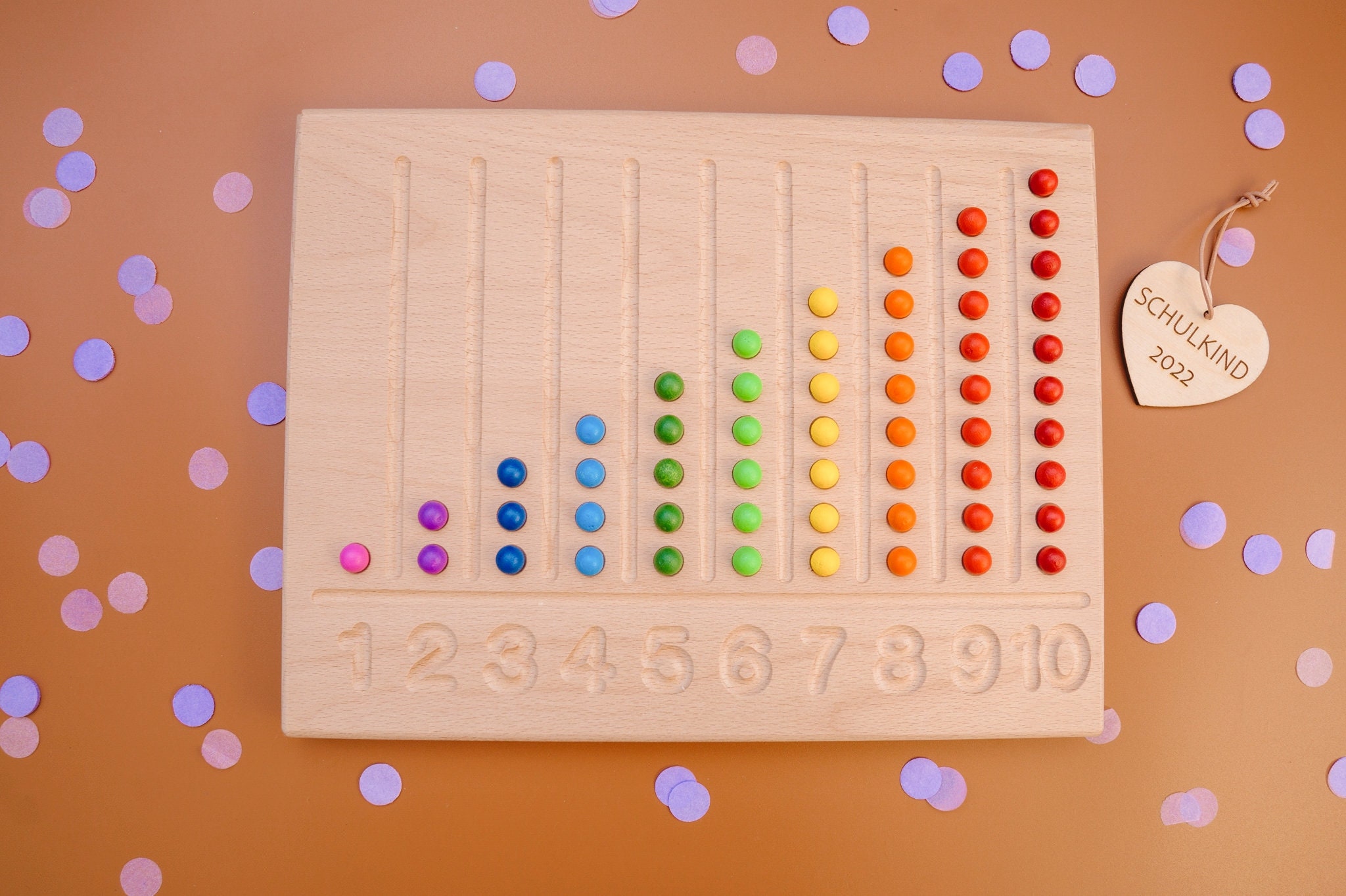 Montessori Numbers Pyramid Montessori Wood Numbers | Etsy