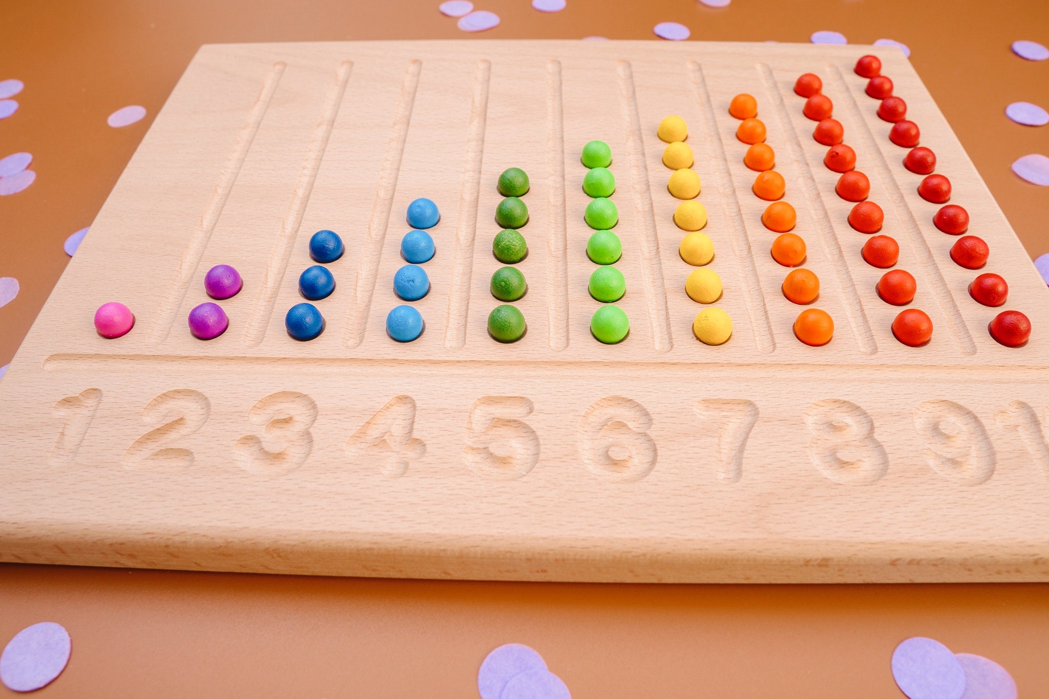 Montessori Numbers Pyramid Montessori Wood Numbers | Etsy