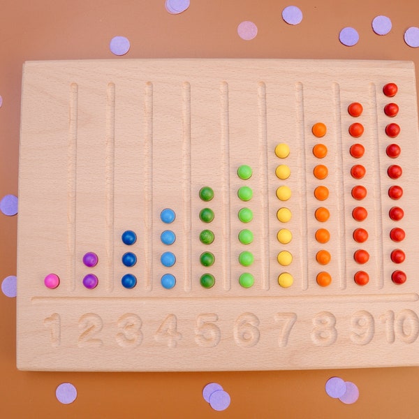Wooden Numbers Montessori Board - Etsy