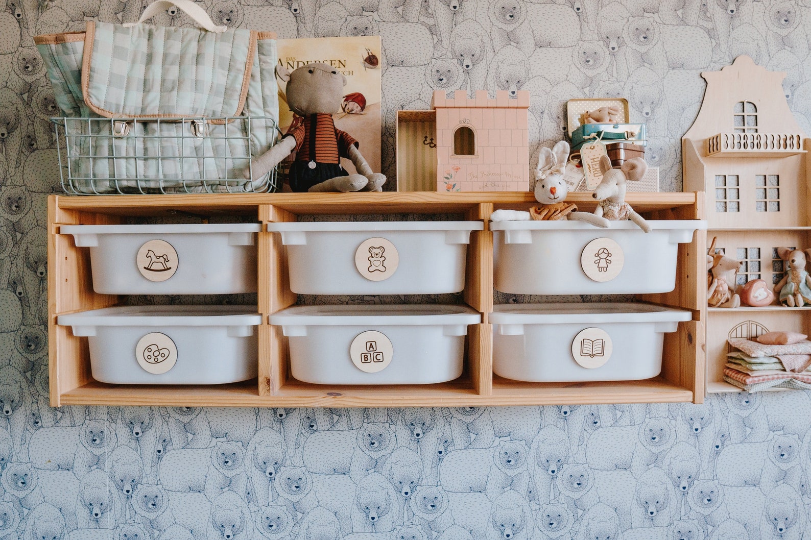 Wooden Slices Stickers for Nursery Storage Box and Storage Boxes | Ikea ...