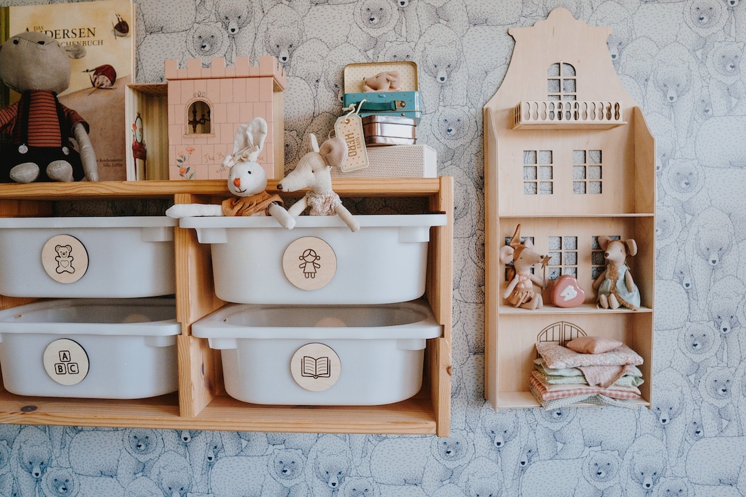 Wooden Slices Stickers for Nursery Storage Box and Storage Boxes | Ikea ...