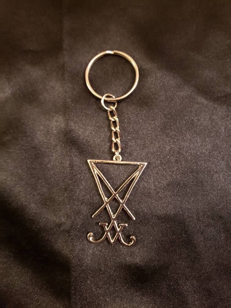 Lucifer Sigil Keychain Set Includes Purse or Dog Tag Charm | Etsy