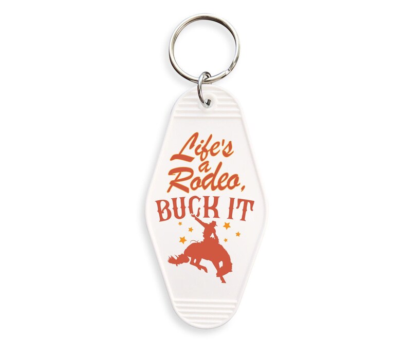 Life's A Rodeo Buck It Motel Keychain Cute Retro Style - Etsy