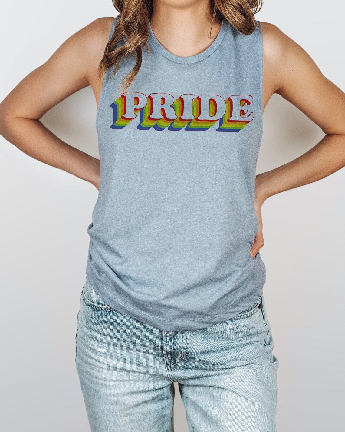 Pride Rainbow Women's Muscle Tank, LGBTQIA Pride Tank Top, Rainbow ...
