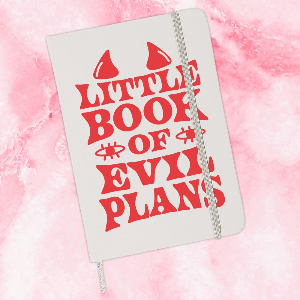 Evil Plans Notebook Journal, Cute Witchy Spooky Vibes Notebook Gift for ...