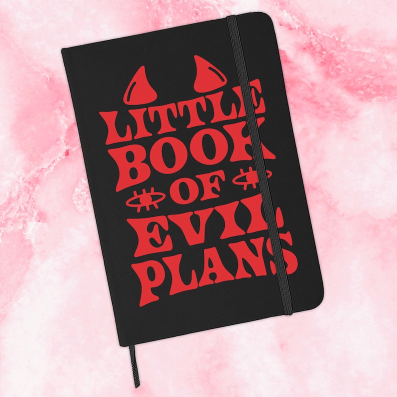 Evil Plans Notebook Journal, Cute Witchy Spooky Vibes Notebook Gift for ...