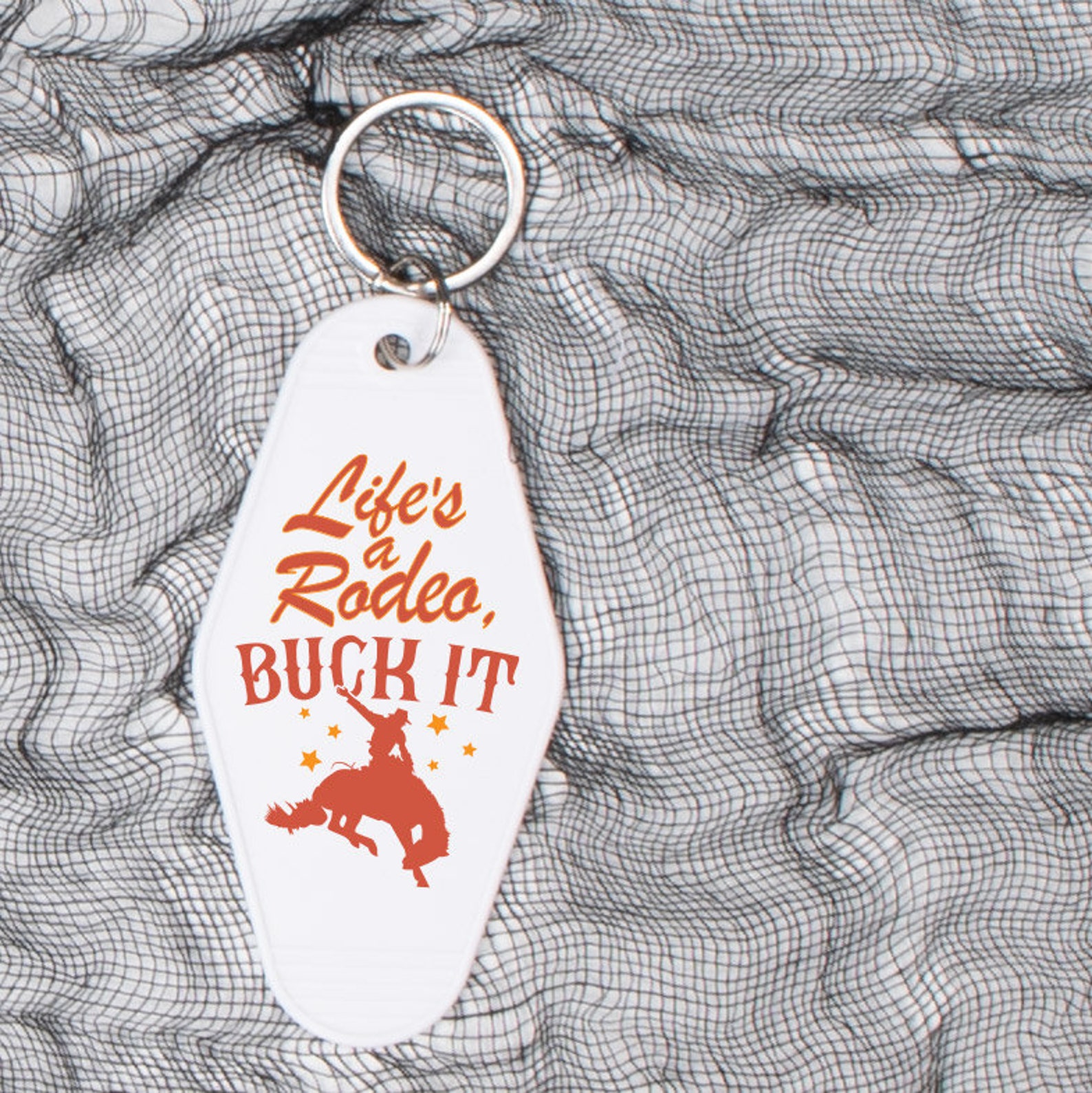 Life's A Rodeo Buck It Motel Keychain Cute Retro Style - Etsy