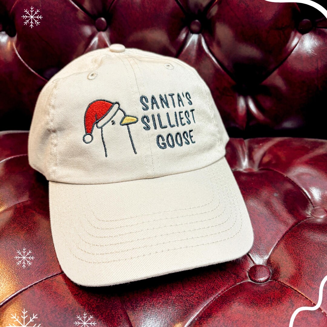 Santa's Silliest Goose Embroidered Bio-washed Classic Dad Hat, Trendy ...