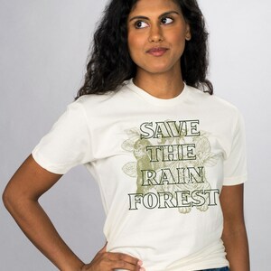 Save the Rainforest Unisex White Short Sleeve T-shirt, Cute Spring ...