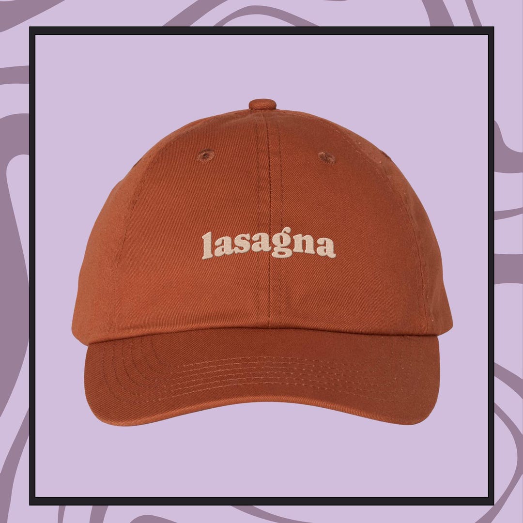 Lasagna Arch Embroidered Bio-washed Classic Dad Hat, Trendy Vintage ...
