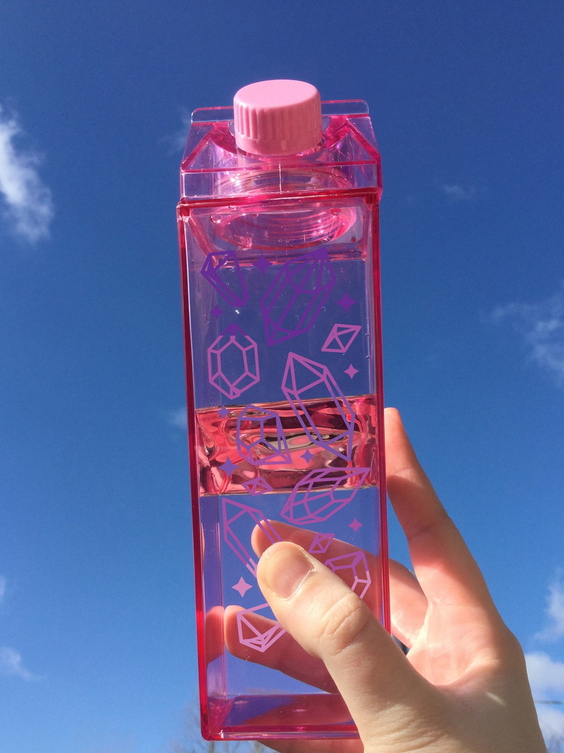 Crystal Pattern Milk Carton Water Bottle Cute Milk Carton - Etsy