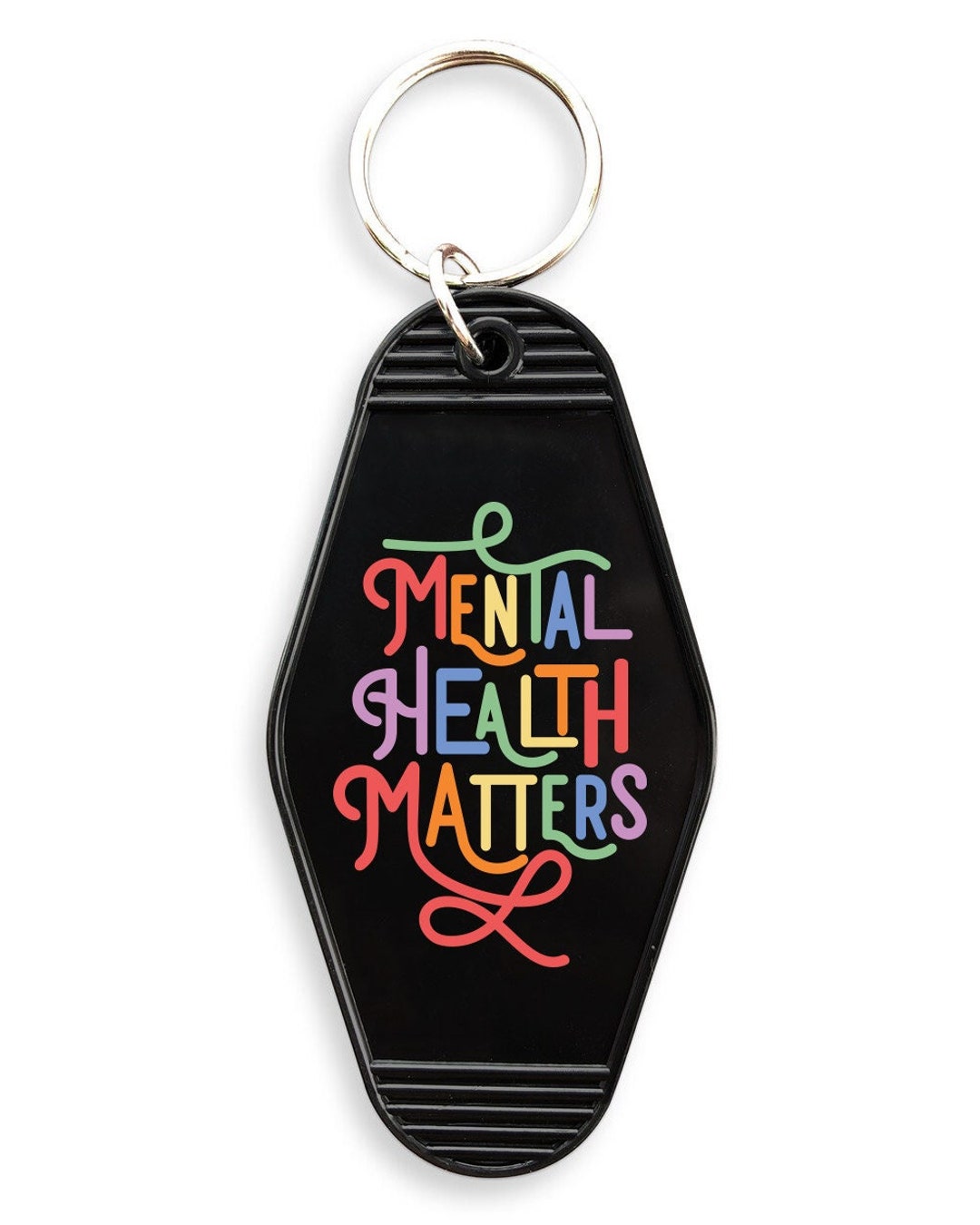Mental Health Matters Motel Keychain, Cute Retro Style Good Vibes Only ...