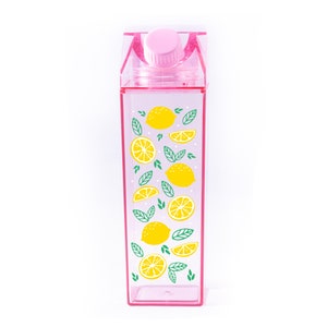 Lemon Pattern Milk Carton Water Bottle, Cute Milk Carton, Fun Water ...