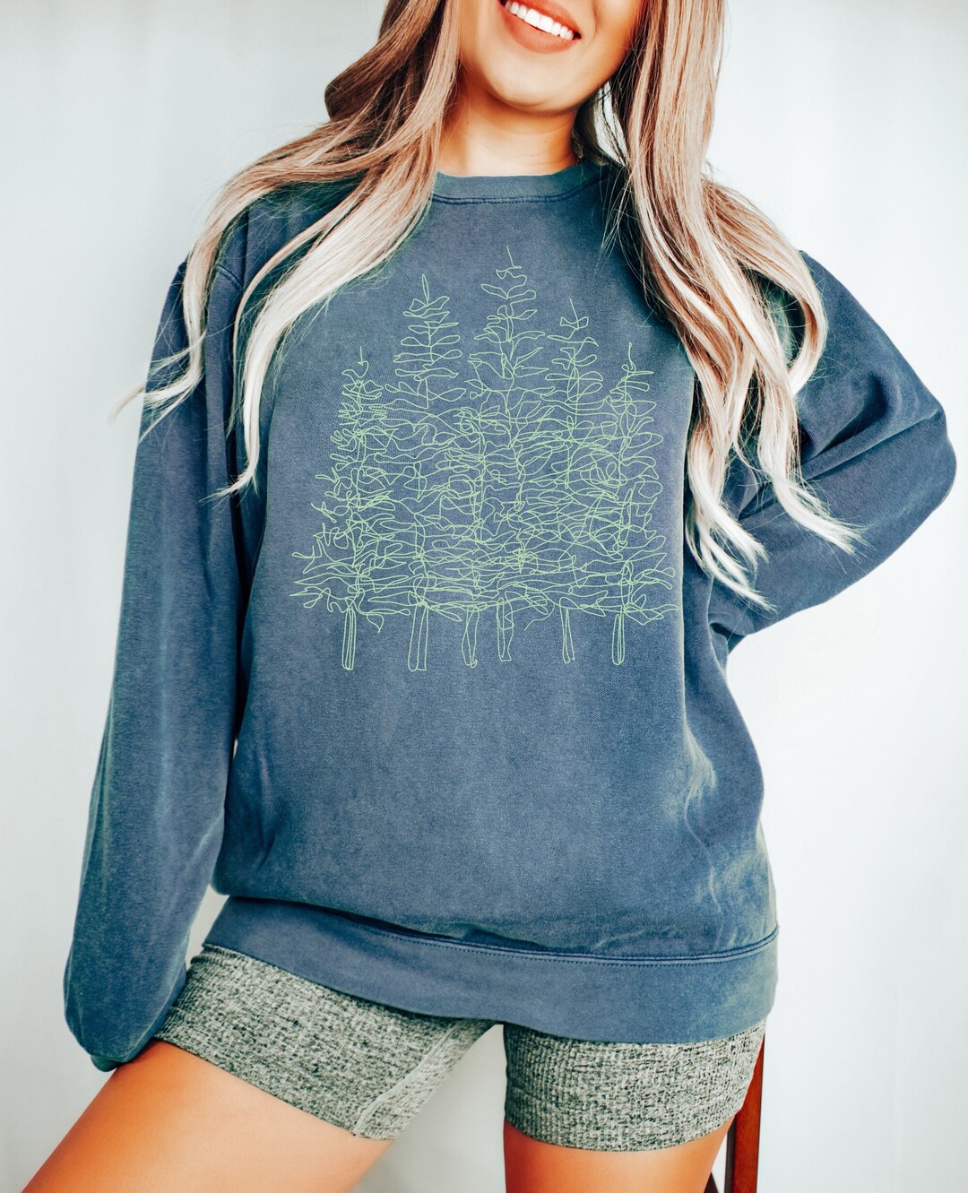 Tree Line Comfort Colors Crewneck Sweatshirt, Nature Girl Sweatshirt ...