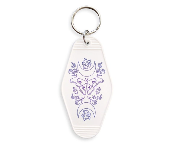 Lunar Moth Motel Keychain Cute Retro style Moth Ombre | Etsy