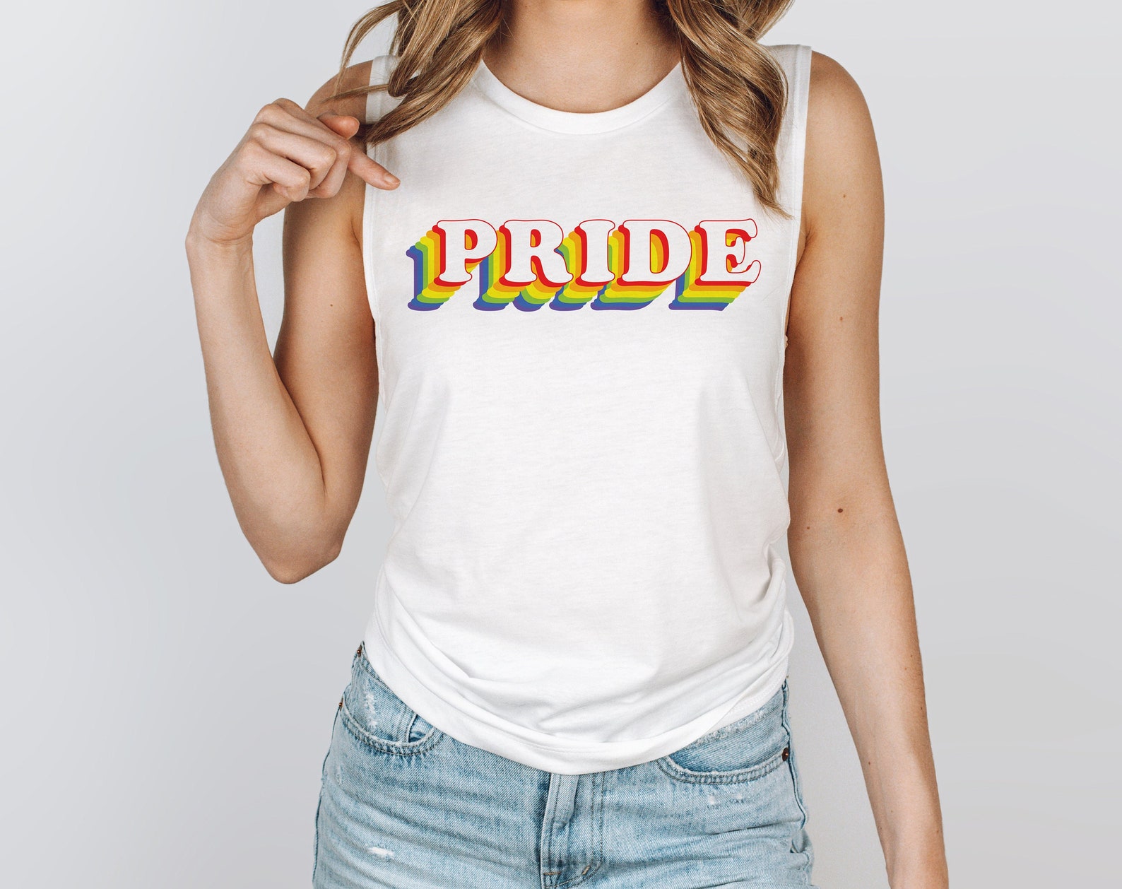 Pride Rainbow Women's Muscle Tank, LGBTQIA Pride Tank Top, Rainbow ...