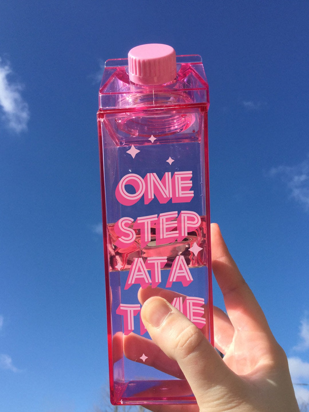 One Step at A Time Milk Carton Water Bottle, Cute Milk Carton, Fun ...