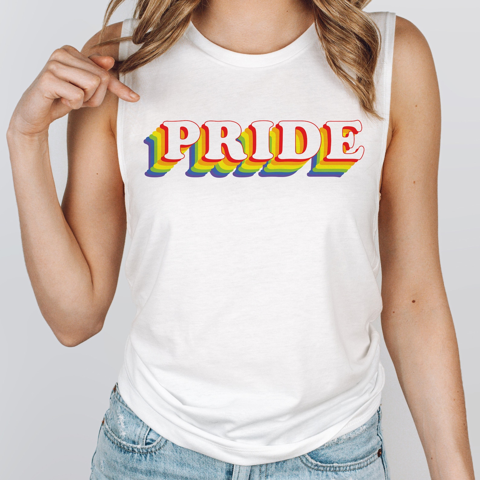 Pride Rainbow Women's Muscle Tank, LGBTQIA Pride Tank Top, Rainbow ...