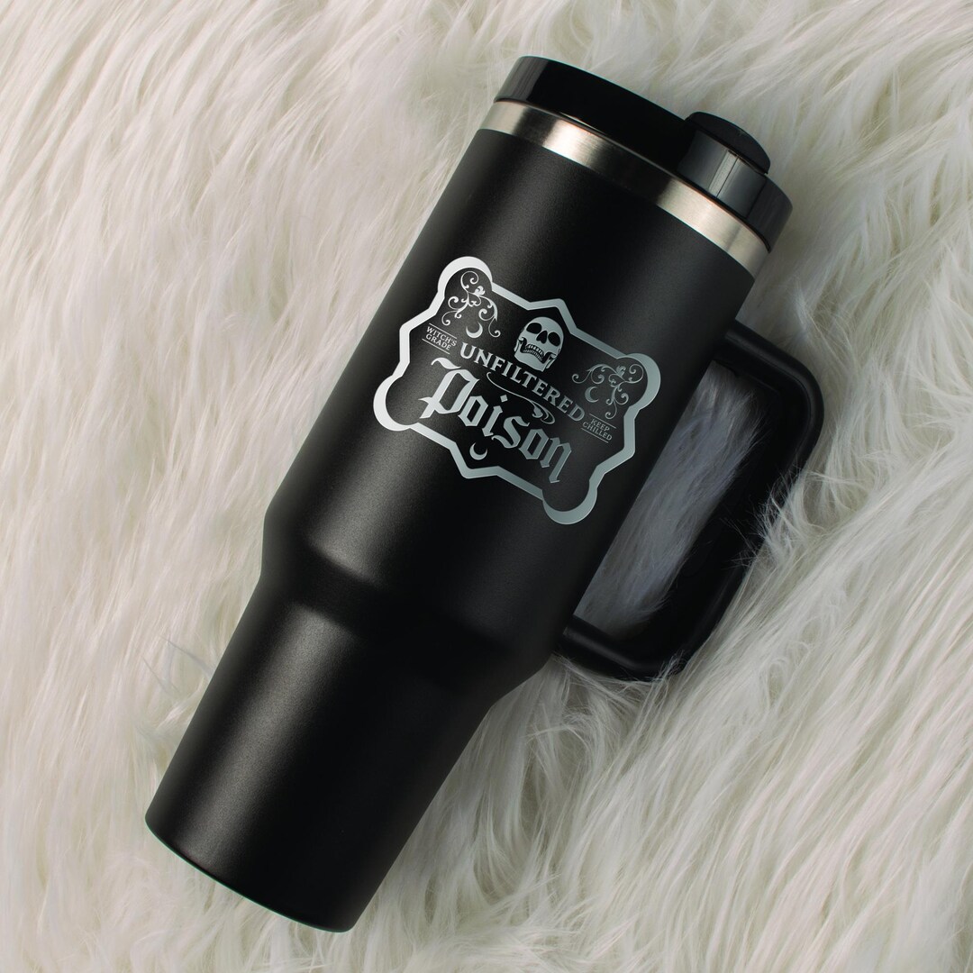 Unfiltered Poison 40oz Tumbler, 1 Side Laser Engraved Water Bottle ...