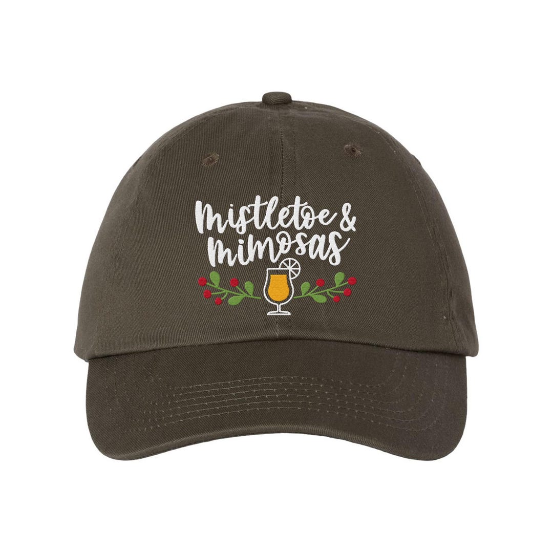 Mistletoe and Mimosas Embroidered Bio-washed Classic Dad Hat, Sassy ...