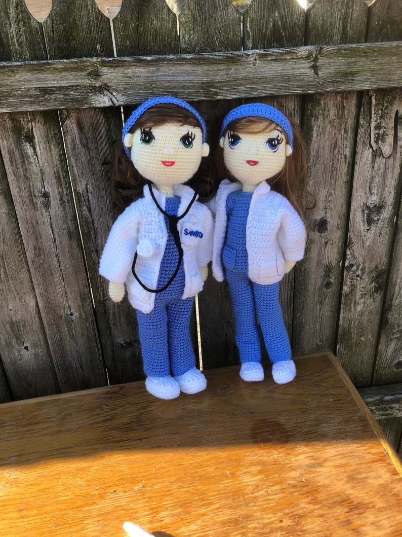 Amigurumi Doll Nurse Crochet Dolls Custome Nurses or Doctors Made to ...