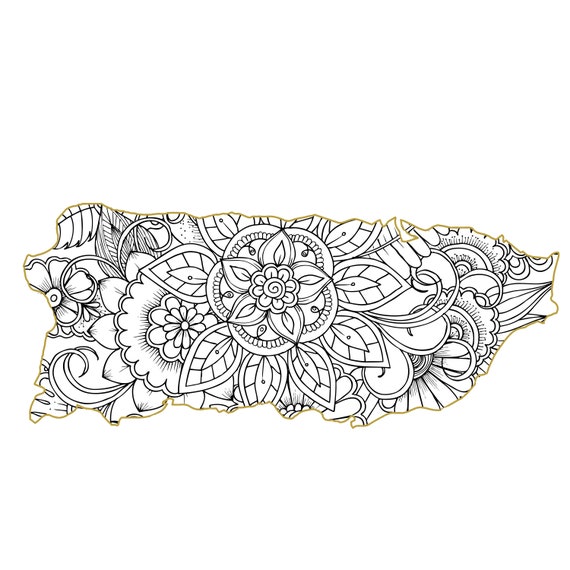 Puerto Rico Island Mandala | Etsy