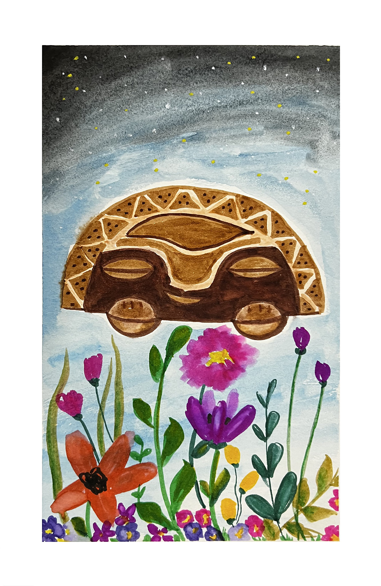 Taino Moon Goodess Karaya Watercolor Painting - Etsy