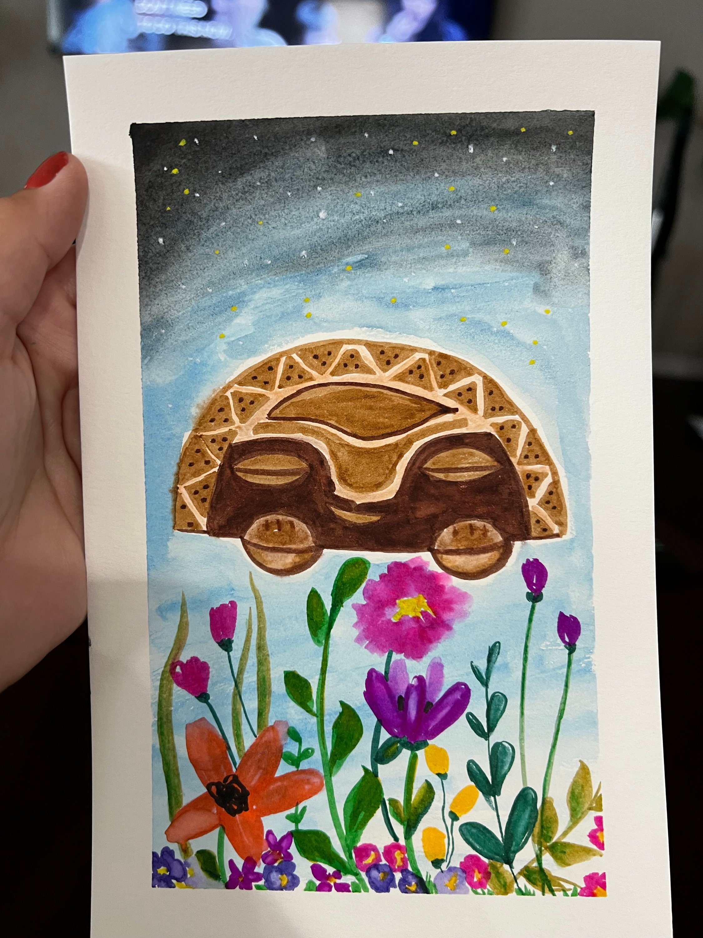 Taino Moon Goodess Karaya Watercolor Painting - Etsy