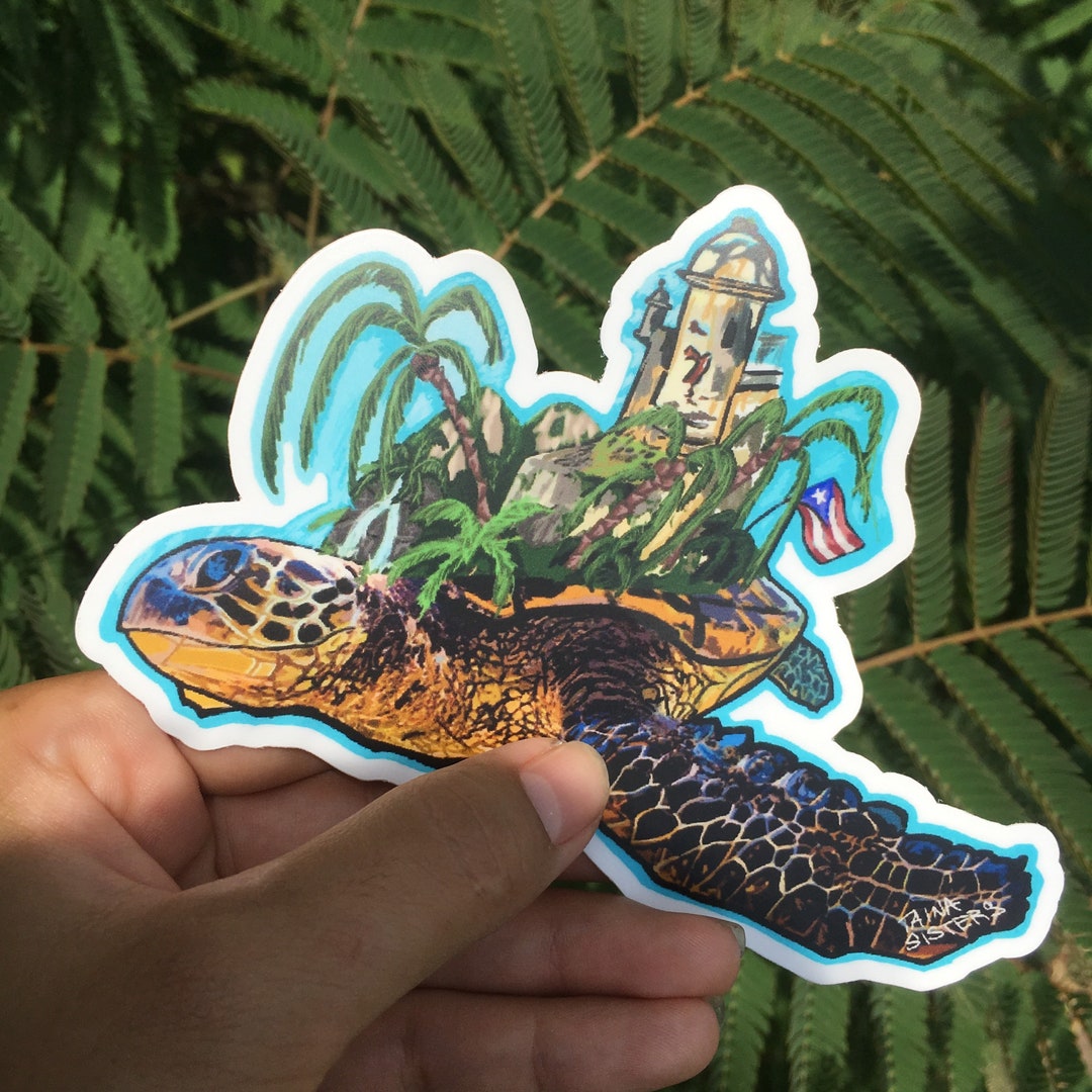 Turtle Isla Sticker Art - Etsy