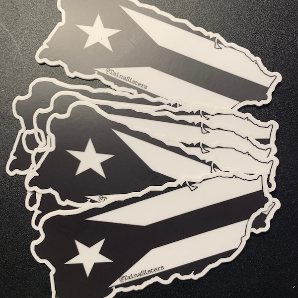 Black and White Puerto Rico Flag Car - Etsy