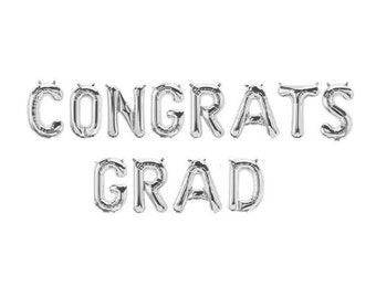 Silver party Letter Balloons Graduation Party - Etsy