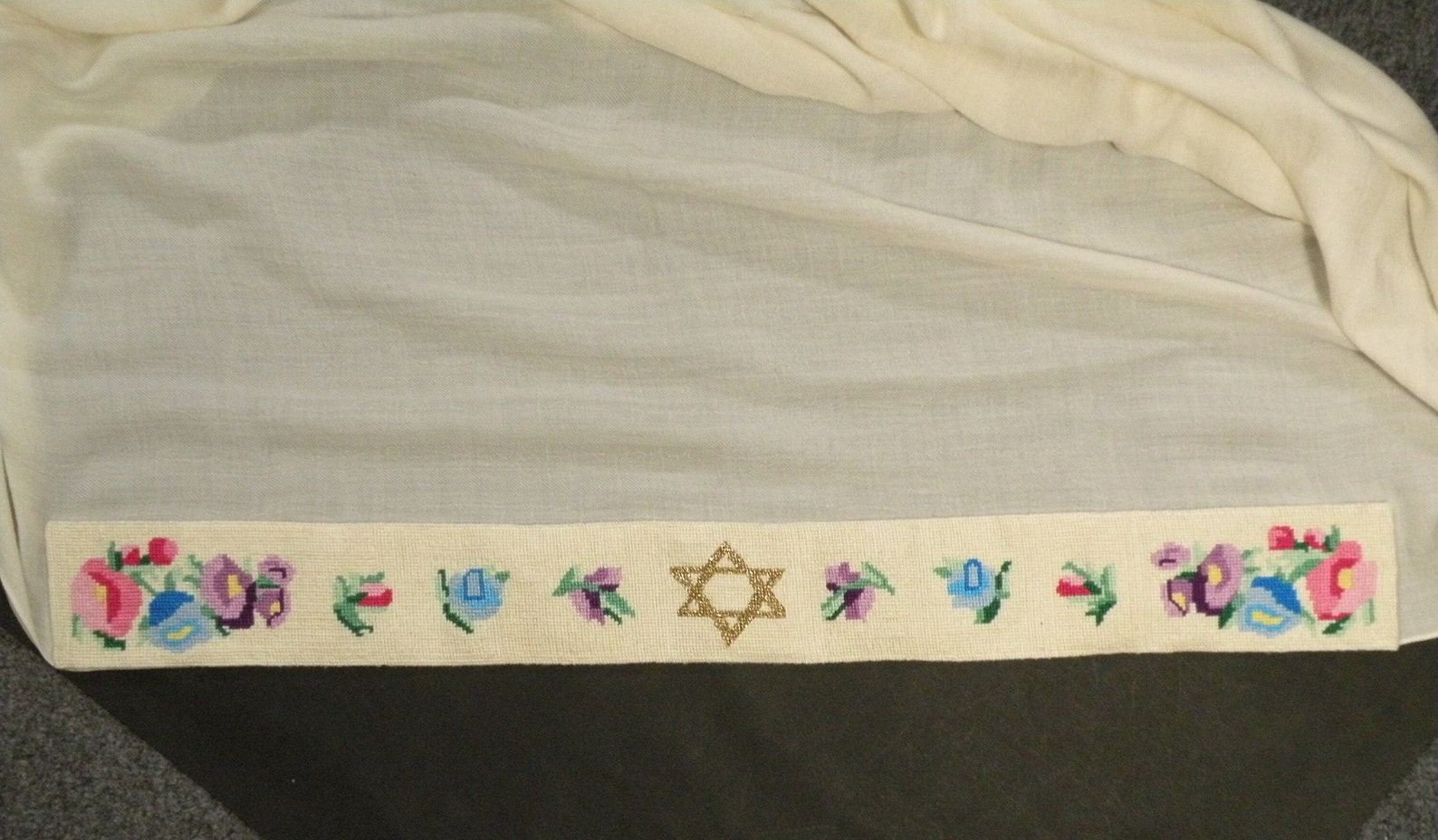 Floral Star Atarah (tallit Collar) - Needlepoint Canvas Only - Etsy