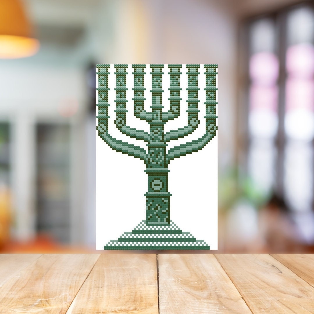 Knesset Menorah Counted Cross Stitch Pattern - Etsy