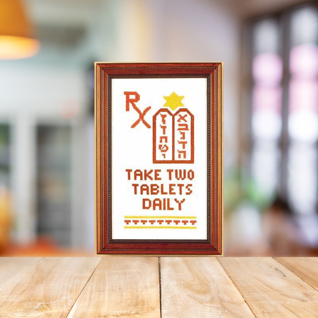 Take Two Tablets Counted Cross Stitch Pattern - Etsy