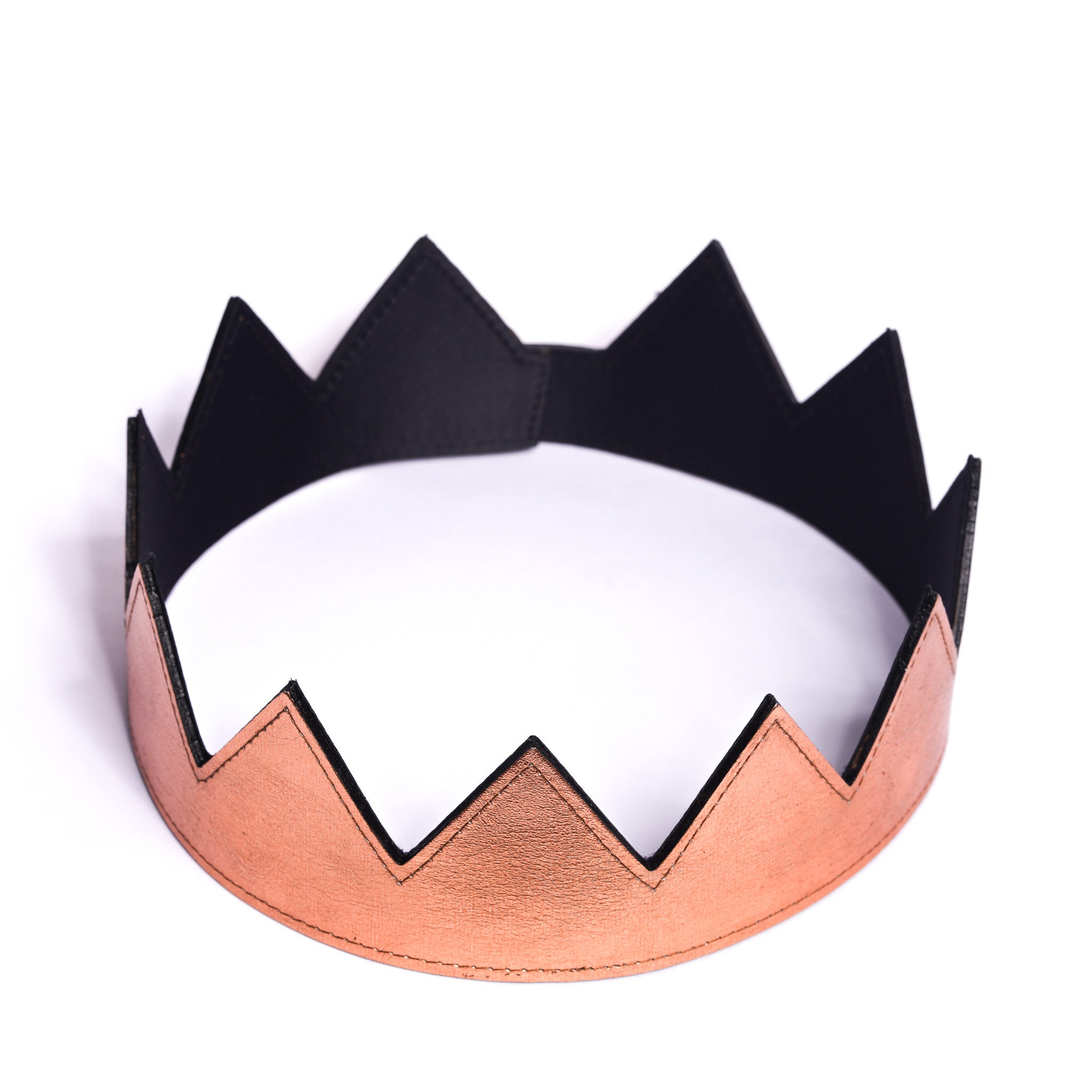 Rose Gold Metallic Leather Crown. - Etsy