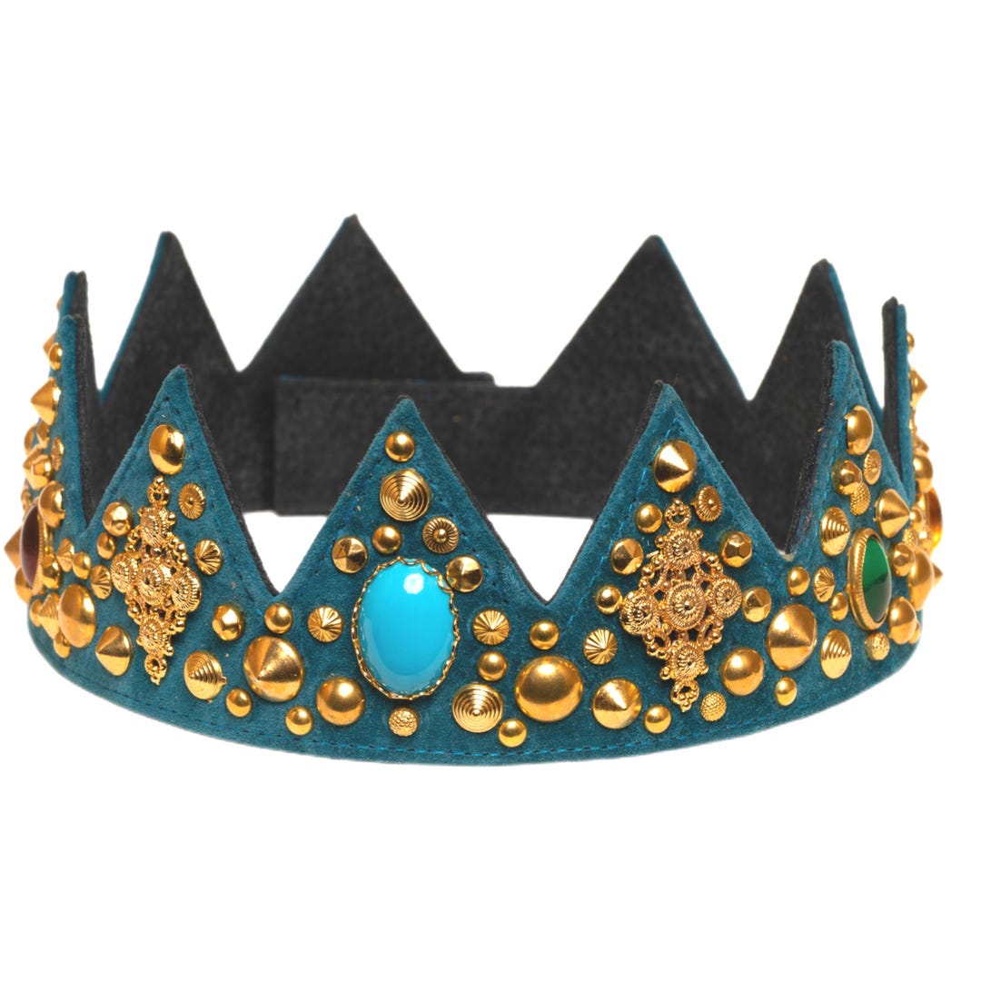 The Teal Blue Royal Palace Regalia Crown Unisex Adjustable With Velcro ...