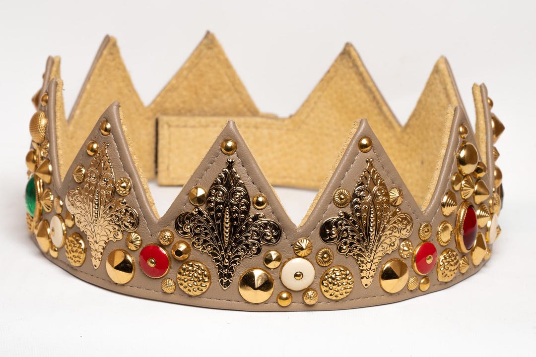 Gold Supreme Palace Regalia Crown Unisex Adjustable With Velcro Strap ...