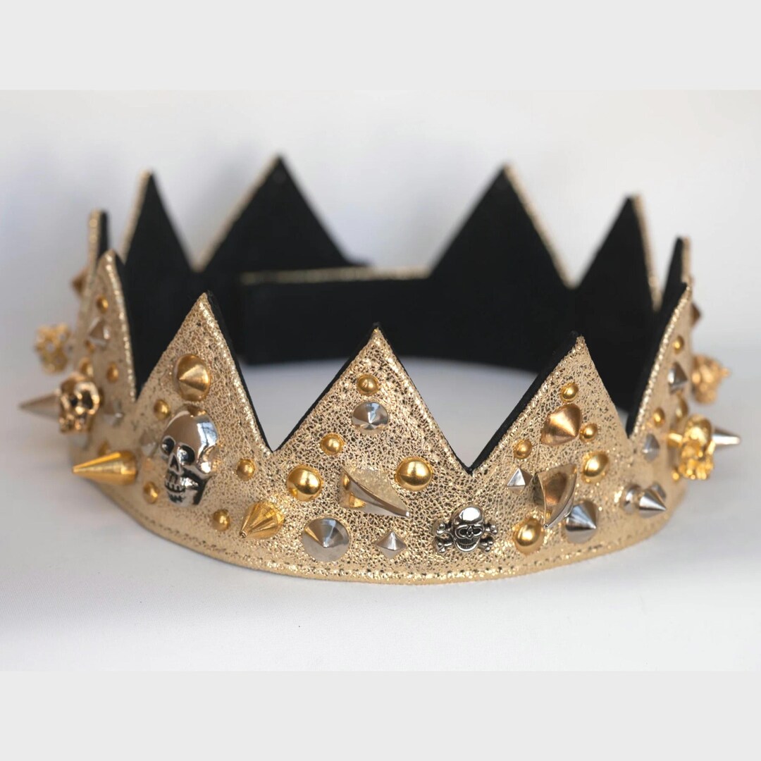The Gold Primal Skull Regalia Crown || Unisex || Adjustable With Strap ...