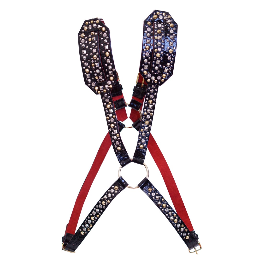 King's Black Studded Harness - Etsy