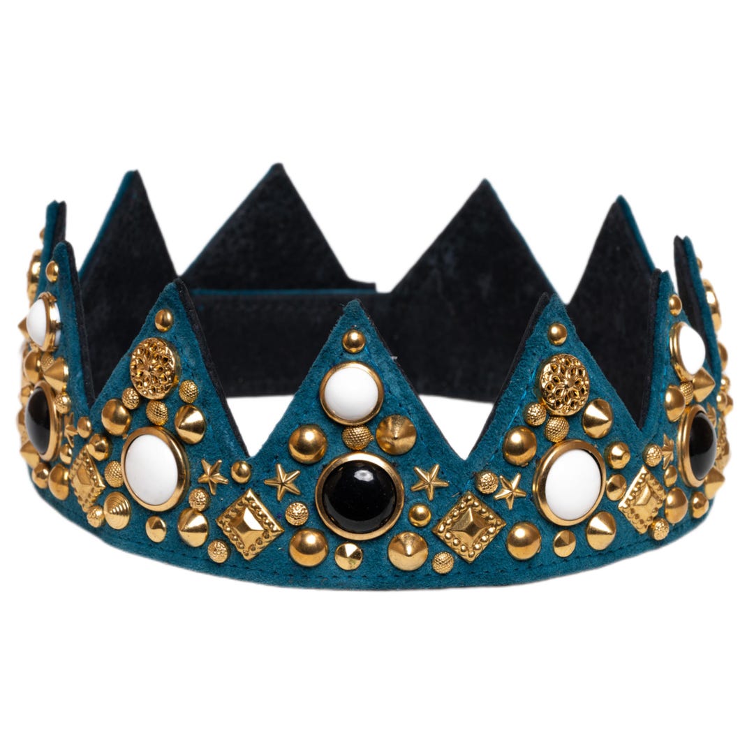 The Teal Royal Palace Regalia Crown || Unisex || Adjustable With Velcro ...